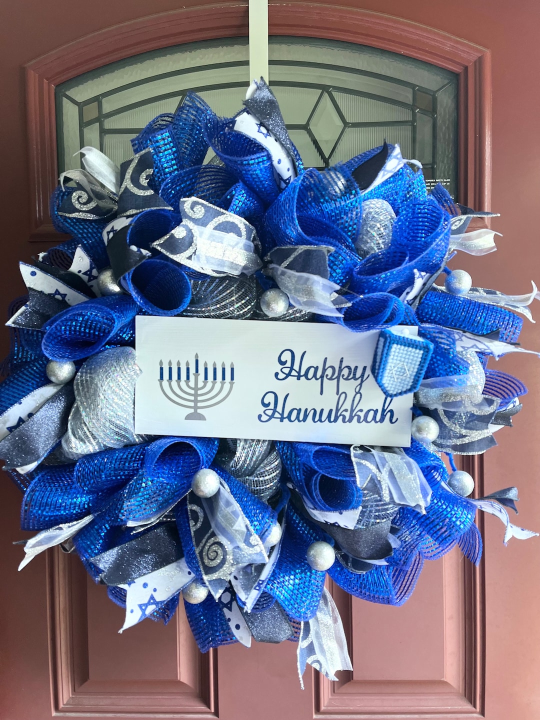 Hanukkah Wreath, Star of David Wreath, Hanukkah Gift, Blue Aesthetic ...