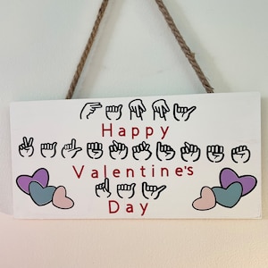 Handmade ASL Valentine's Day Sign: Sign Language Decor - Etsy