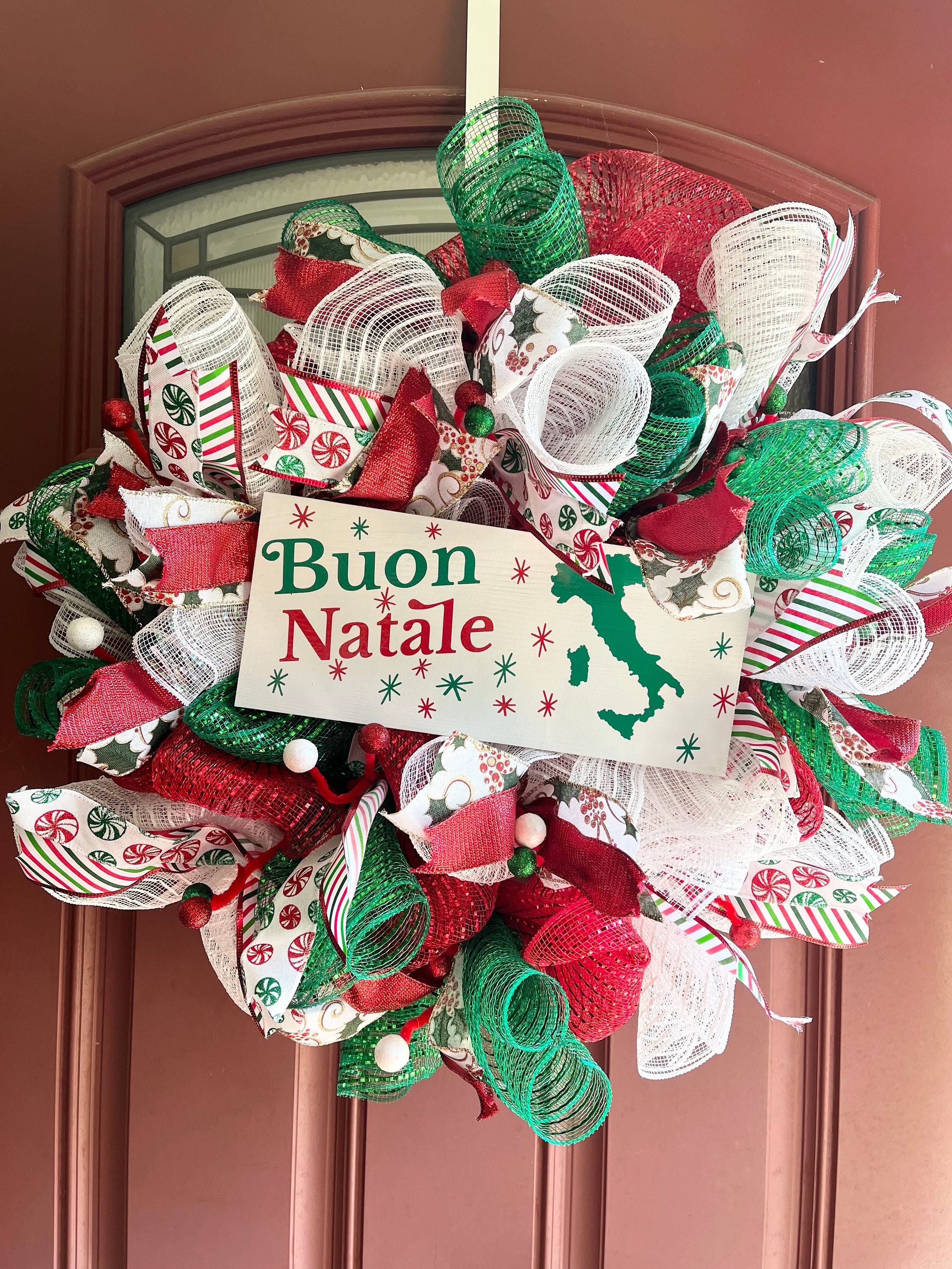 Buon Natale Wreath Italian Wreath Italian Christmas Wreath - Etsy