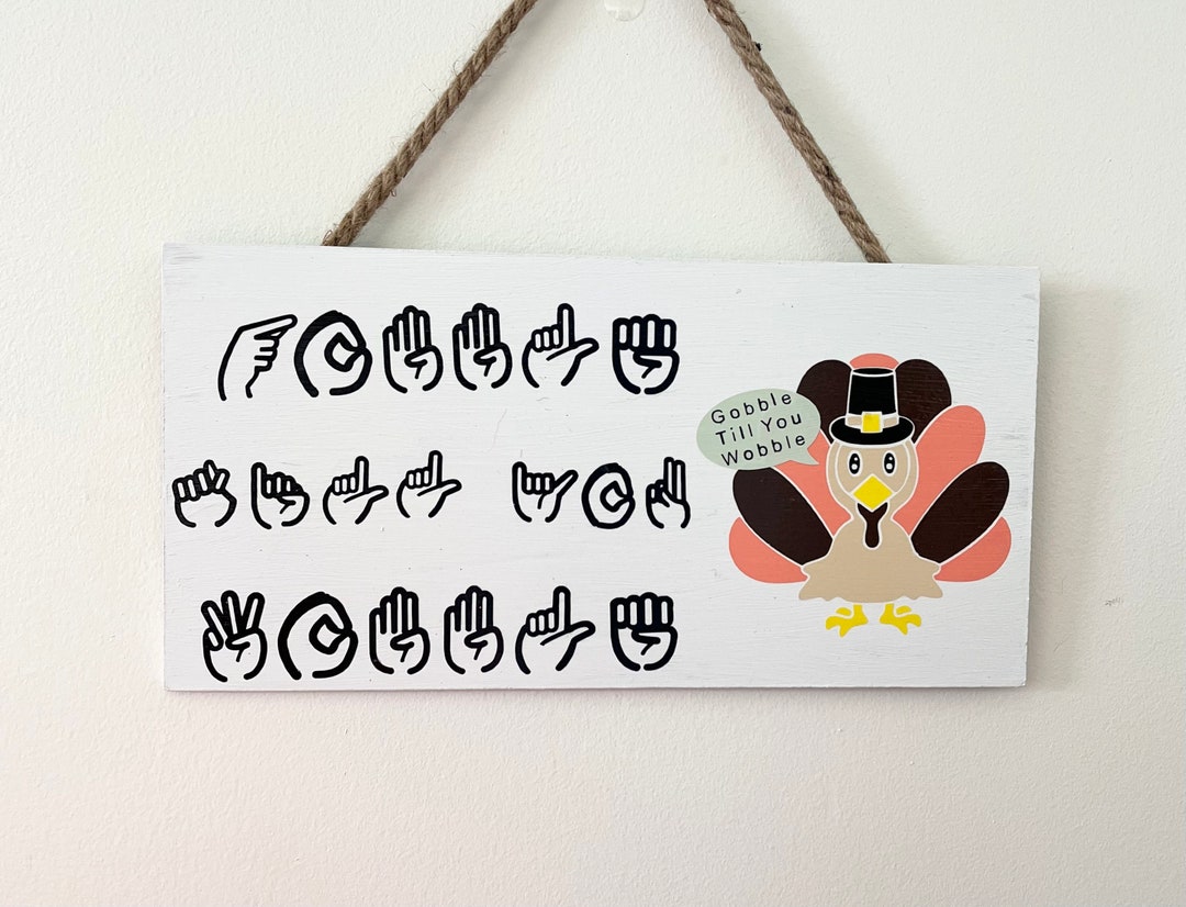 ASL Thanksgiving Sign, Gift for Interpreter, ASL Wall Art, ASL ...