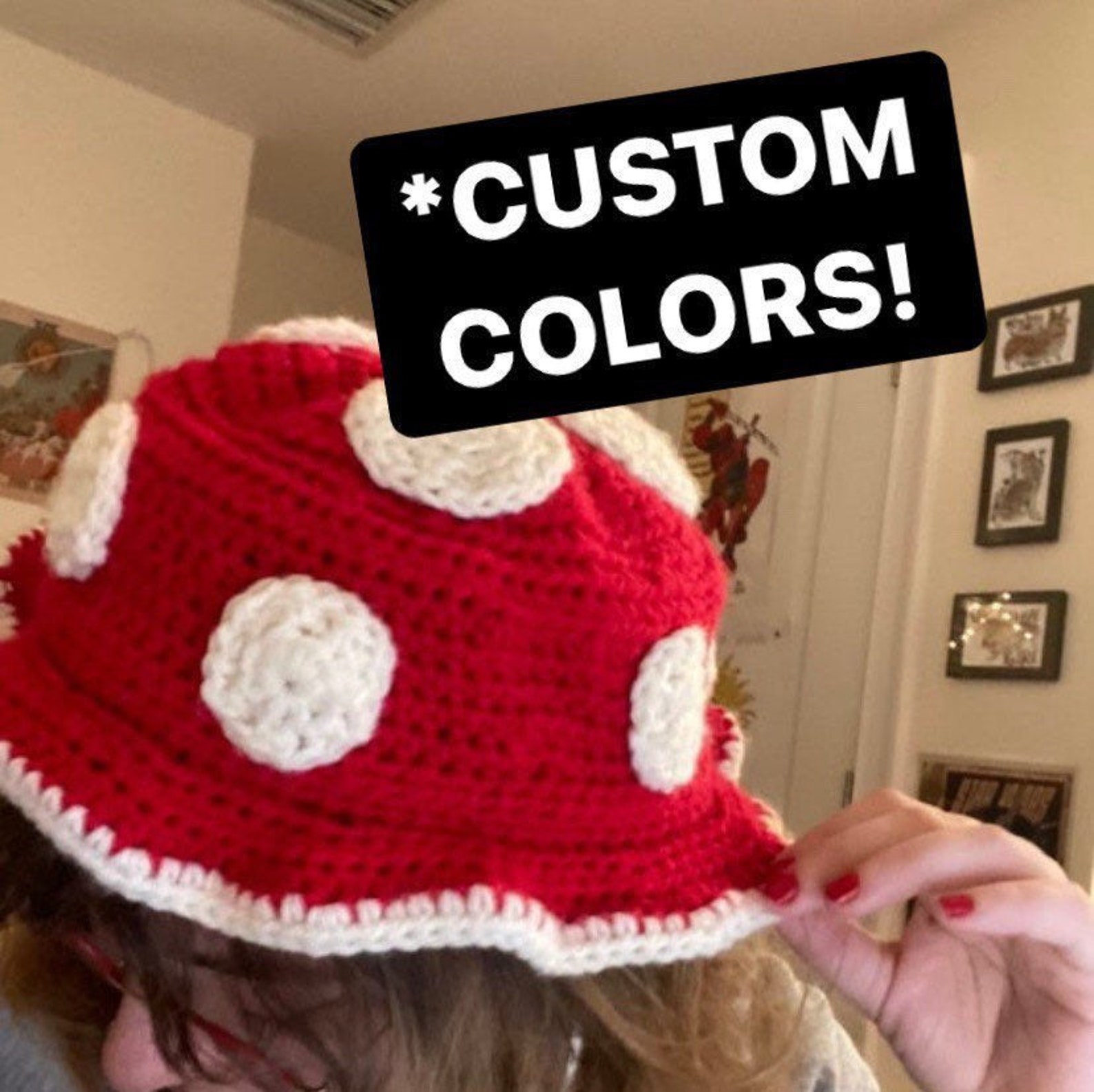 CUSTOM Toadstool Mushroom Crochet Bucket Hat - Etsy UK