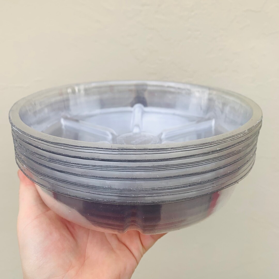 8" Clear Plant Saucers ~ Clear Plastic Drip Trays ~ Water Catchment ...
