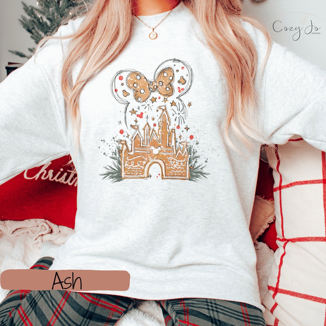 Christmas Gingerbread Castle Sweatshirt Christmas Crewneck Mickey ...