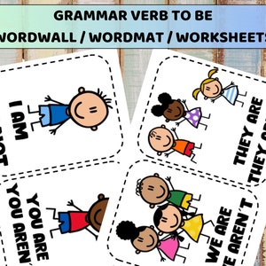 Grammar Verb to Be Worksheets / Wordwall / Word Mat - Etsy