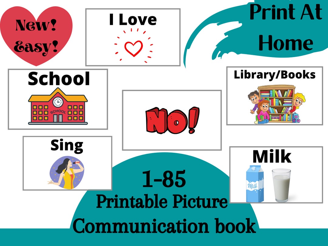 Easy! Print @ Home Communication Book 85 Digital Cards! 3x5in Everyday ...