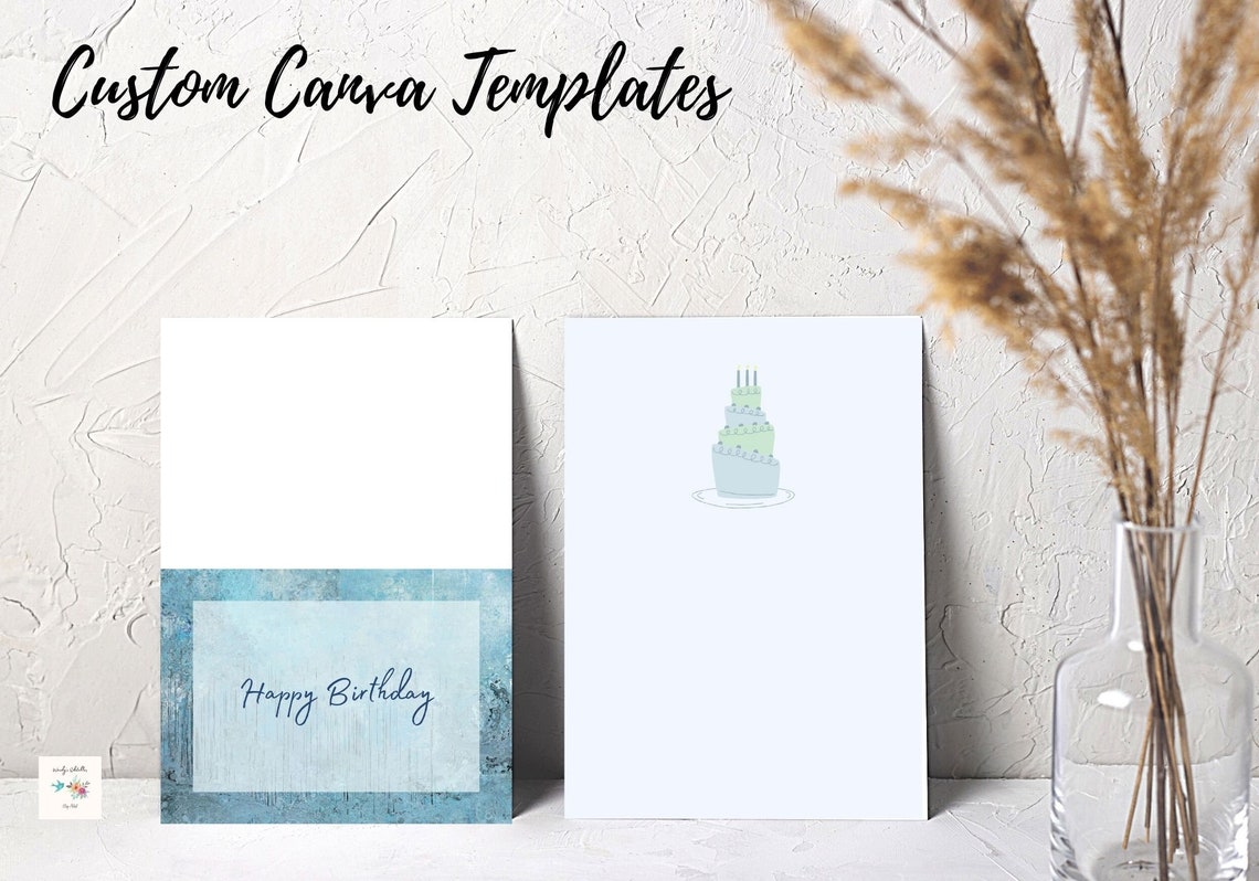 Custom Happy Birthday Card Canva Templates DIY Printable Etsy Custom Happy Birthday Card Canva Templates DIY Printable Etsy