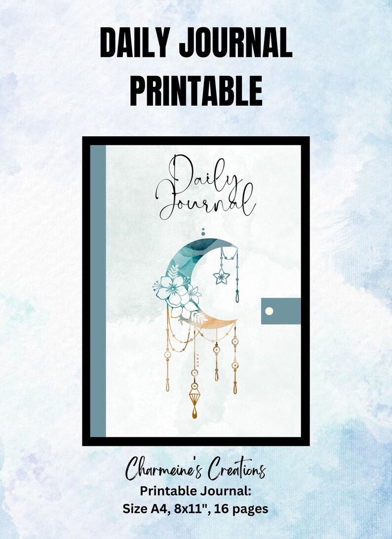 DAILY JOURNAL Printable Planner Monthly Goals, Note Pages 8.5x11, A4 - Etsy