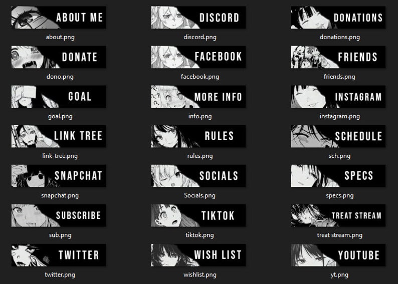 ANIMATED Dark Anime Streaming Package (PANELS ONLY) - Etsy