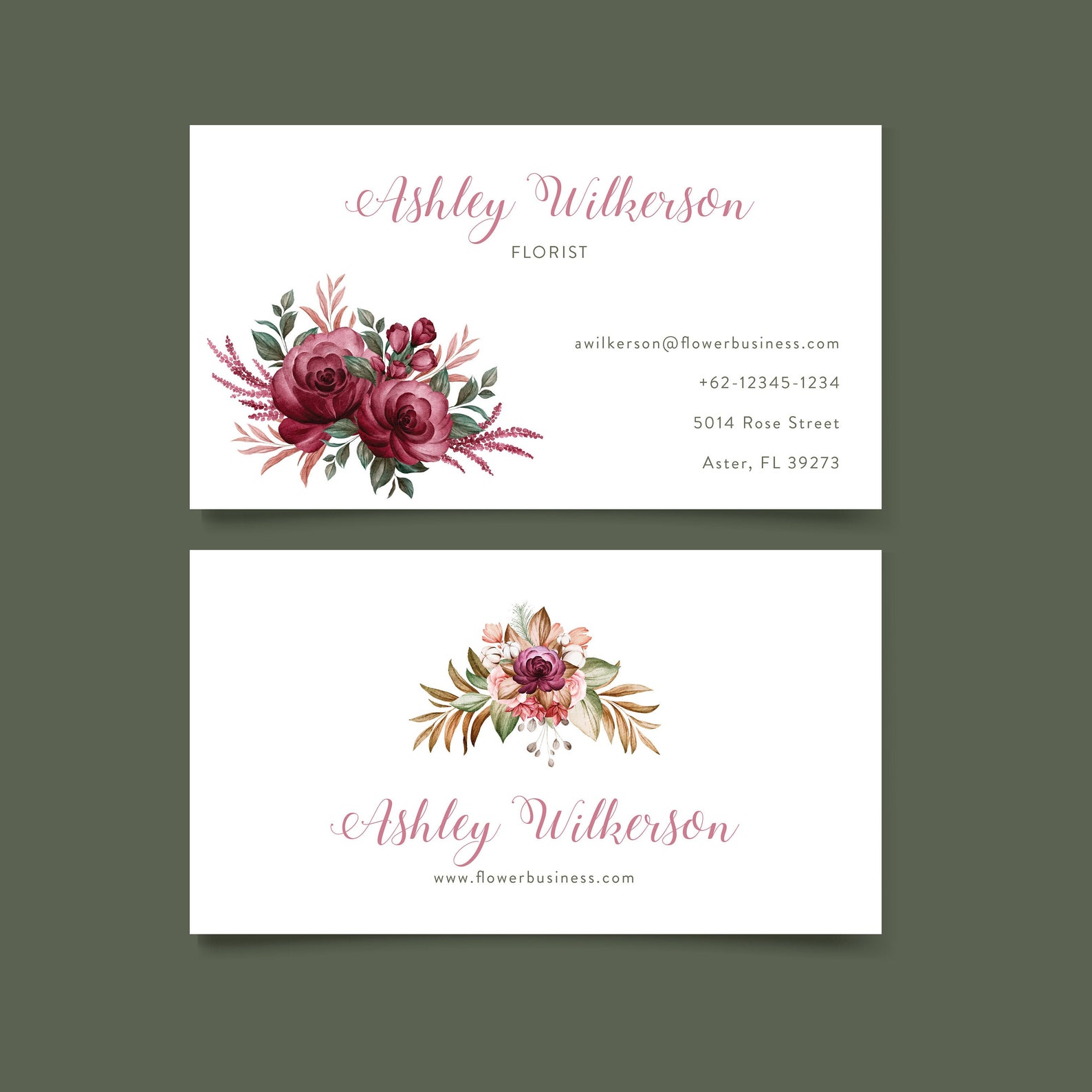 Floral Business Card Template Instant Download, Super Easy ...