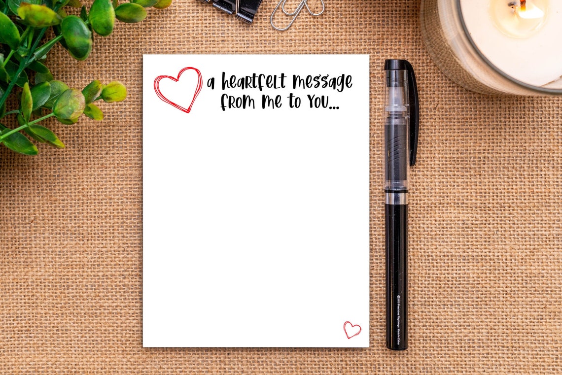 Love Notepad Notepad for Her Writing Pad Gift for Her | Etsy