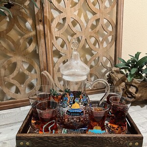 Palestine Tea Cups Set of 6 and Tea Pot Hand-painted With Option of the ...