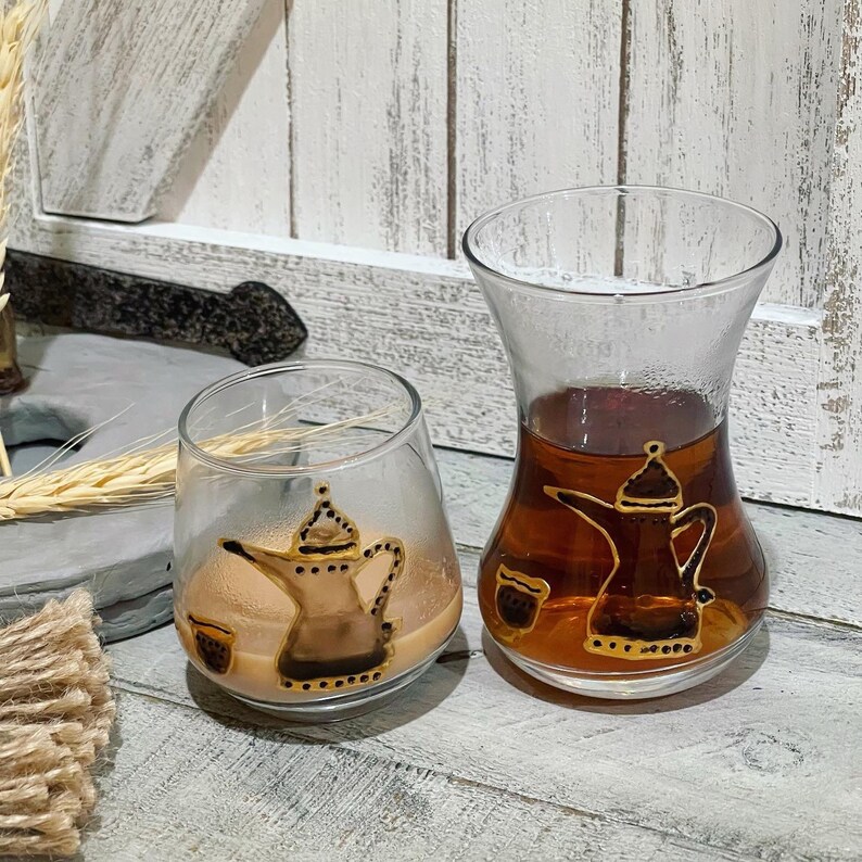 Arabic Coffee Cups Set | Arabic Tea Cups Set | Set of 6 Cups | Hand ...