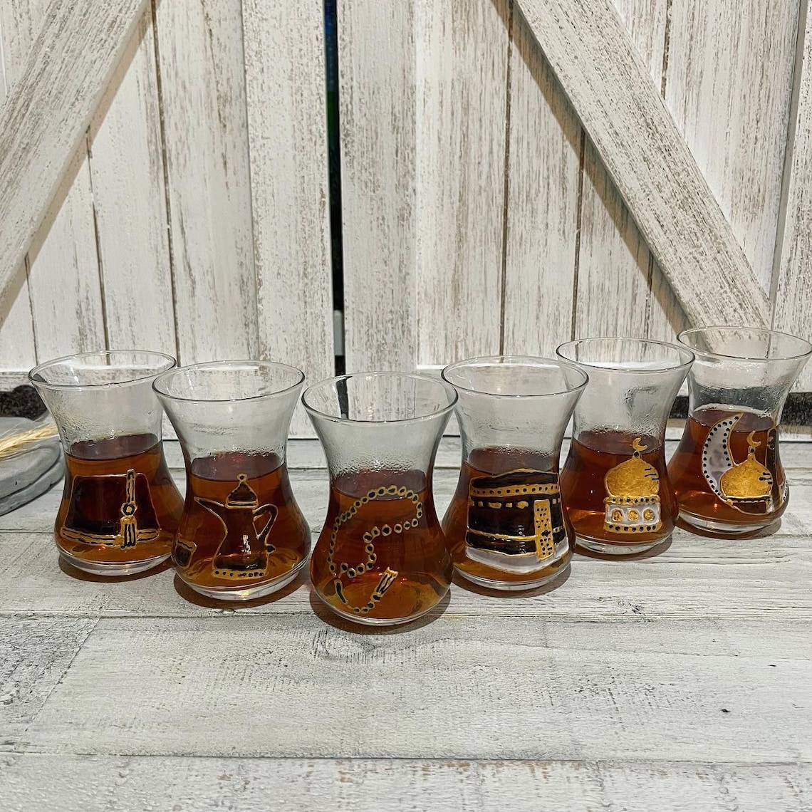Arabic Coffee Cups Set | Arabic Tea Cups Set | Set of 6 Cups | Hand ...