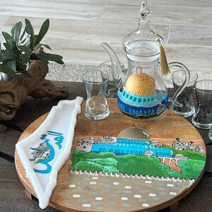 Palestine Arabic Coffee Cups Set of 6 and Coffee Pot Hand-painted With ...