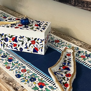 Palestine Hebron Hand Painted Table Runner | Decorative Box | Map ...