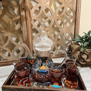 Palestine Tea Cups Set of 6 and Tea Pot Hand-painted With Option of the ...