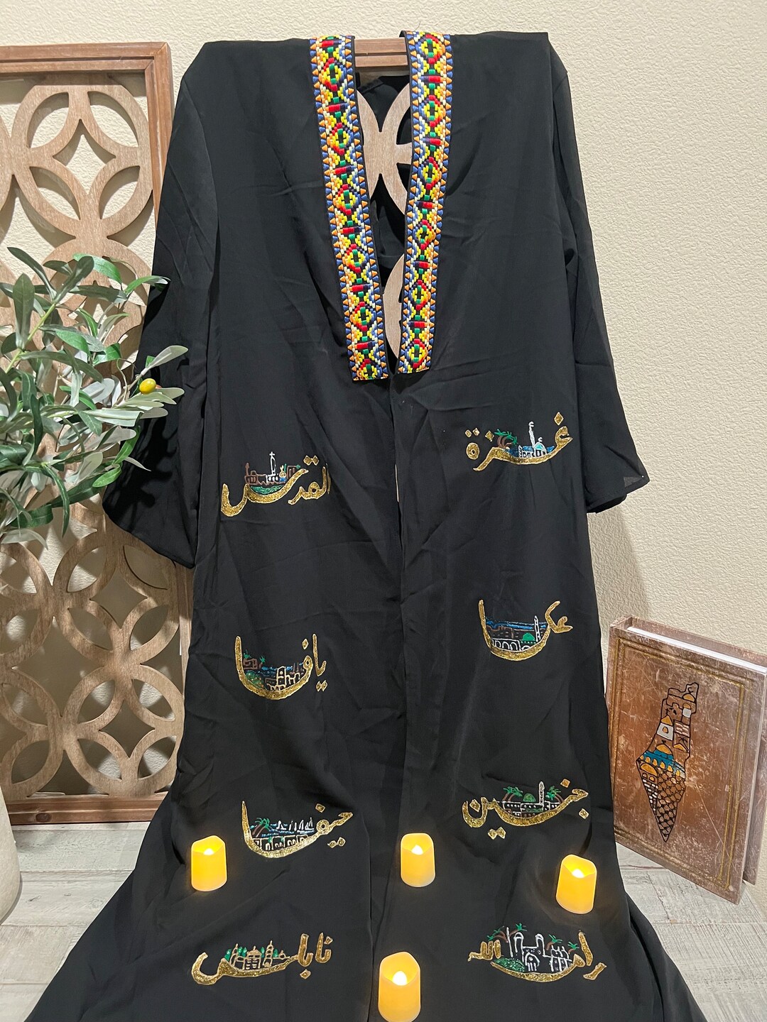Luxurious Palestinian Hand Painted Abaya | Palestinian Thobe Abaya ...