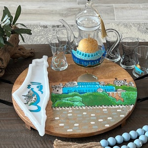 Palestine Arabic Coffee Cups Set of 6 and Coffee Pot Hand-painted With ...