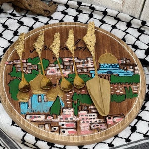 Palestine Map Spoons or Forks Serving Set |gold | Palestinian ...