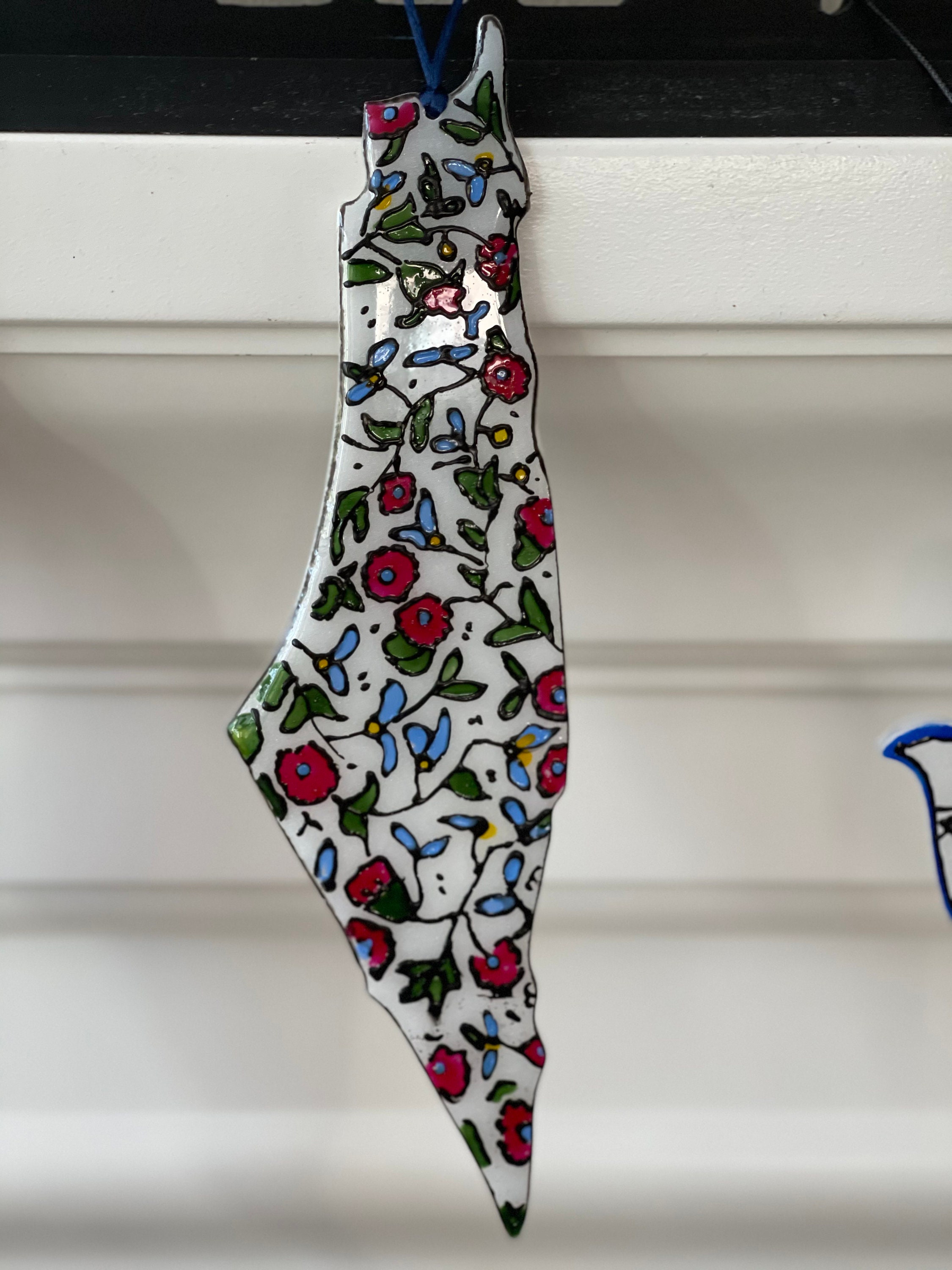 Palestine Map Wall Hanging | Palestine Map With Flowers | Palestine ...