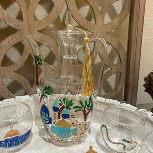 Palestine Arabic Coffee Cups Set of 4 and Coffee Pot Hand-painted With ...