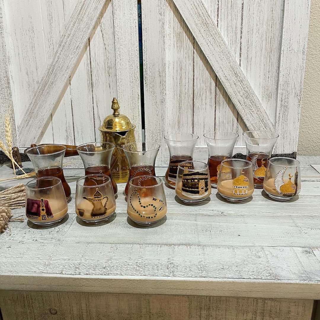 Arabic Coffee Cups Set Arabic Tea Cups Set Set of 6 Cups Hand-painted ...