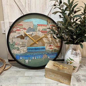 Jerusalem Palestine Wall Clock | Palestine Jerusalem Clock 19.5 ...