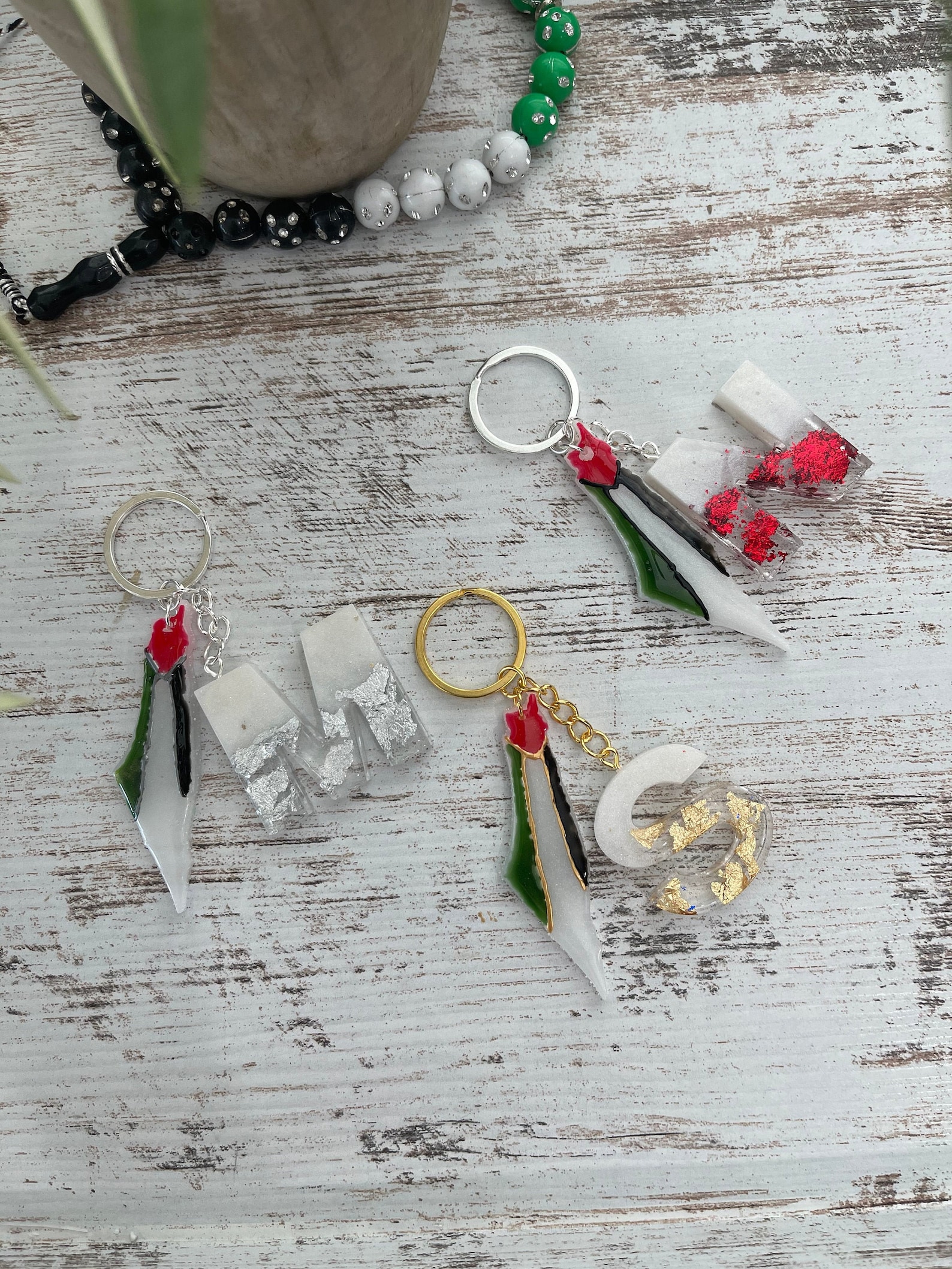 Palestine Flag Map and Your Letter Keychain Gold Flakes - Etsy
