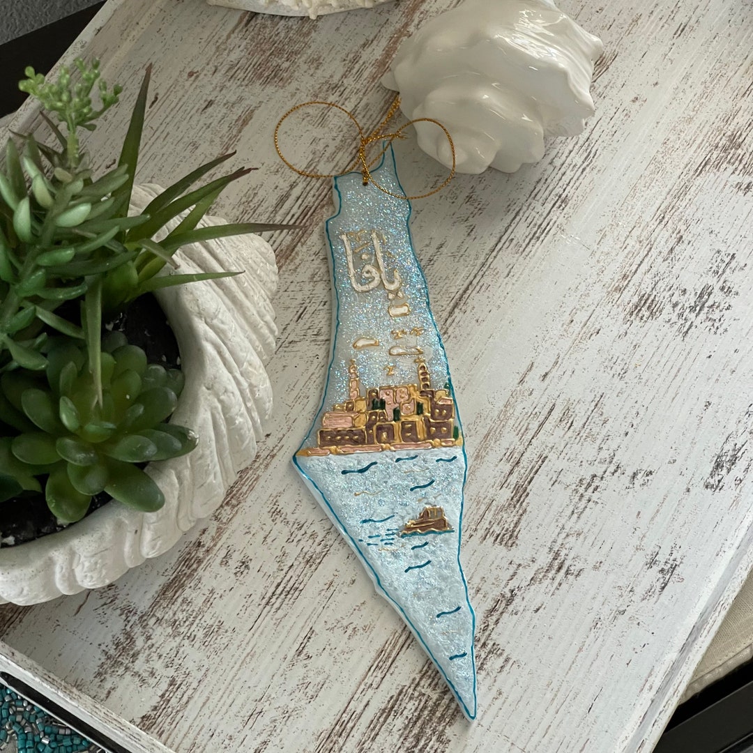 Yafa Port Palestine Map Wall Hanging Hand Painted - Etsy