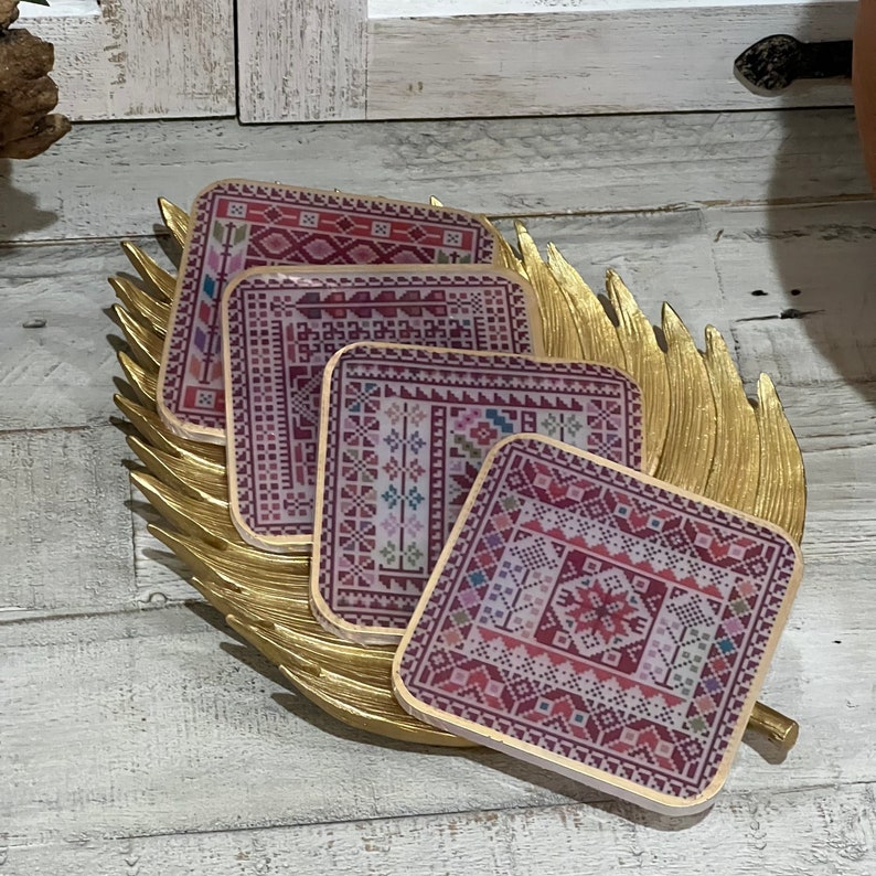 Palestinian Coaster Set | Set of 4 Coasters | Palestinian Decoration ...