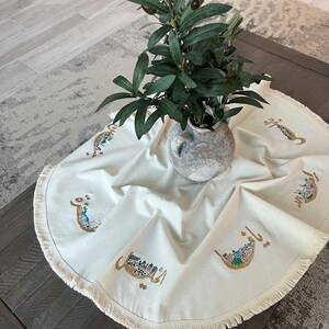 Palestine Cities Hand Painted Table Cloth | Gold Finishing ...