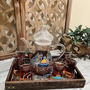 Palestine Tea Cups Set of 6 and Tea Pot Hand-painted With Option of the ...