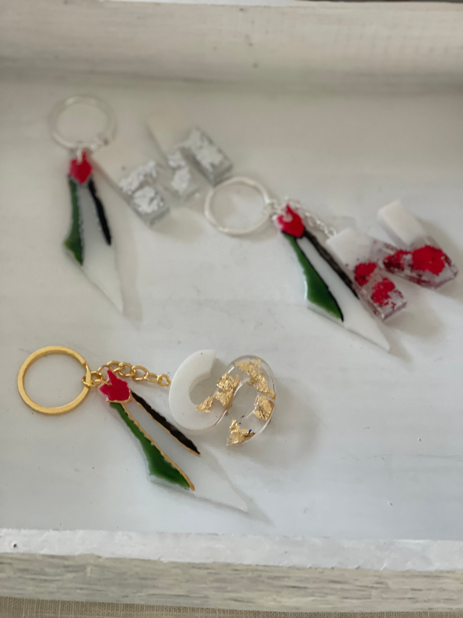 Palestine Flag Map and Your Letter Keychain Gold Flakes - Etsy