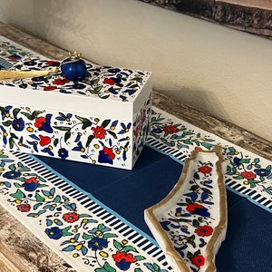 Palestine Hebron Hand Painted Table Runner | Decorative Box | Map ...
