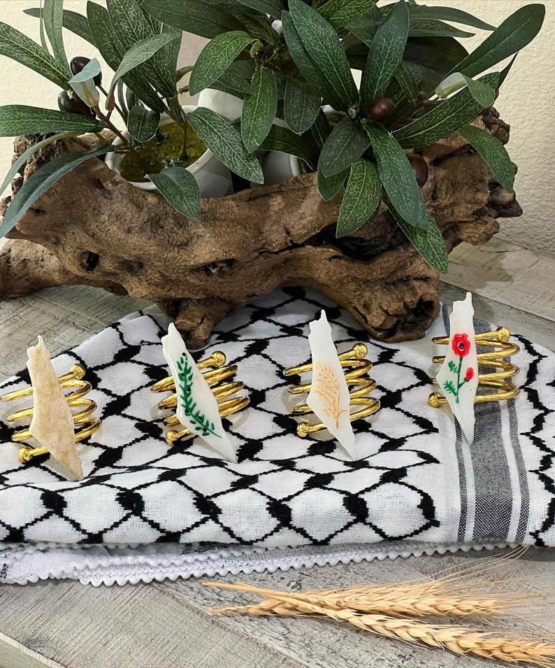 Palestine Map Napkin Rings Set of 4 or 6 or 8 or 12 - Etsy