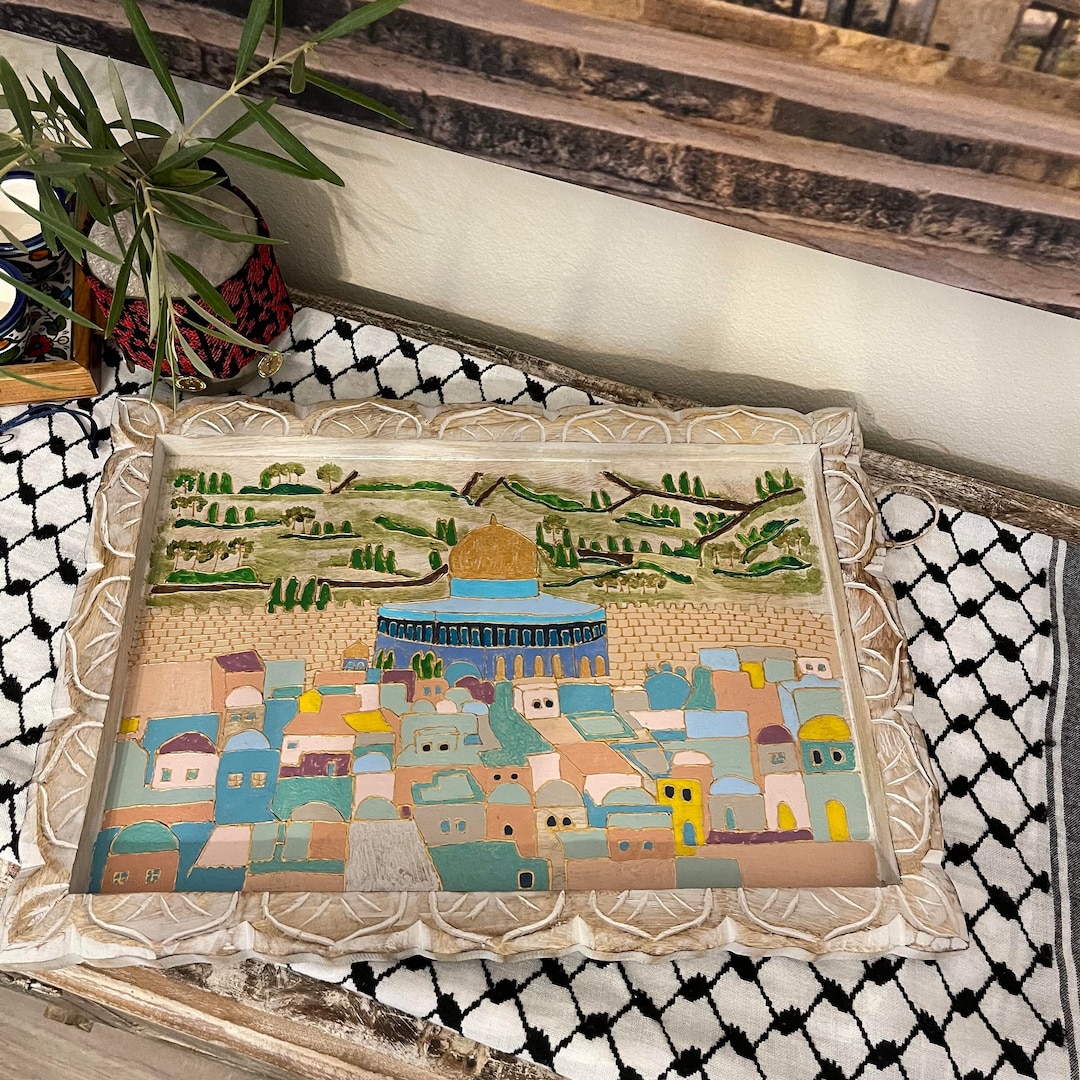 Jerusalem Palestine Map Wood Tray | Palestine Jerusalem Tray ...