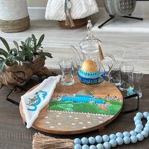 Palestine Arabic Coffee Cups Set of 6 and Coffee Pot Hand-painted With ...