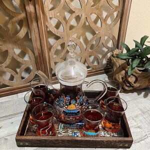 Palestine Tea Cups Set of 6 and Tea Pot Hand-painted With Option of the ...