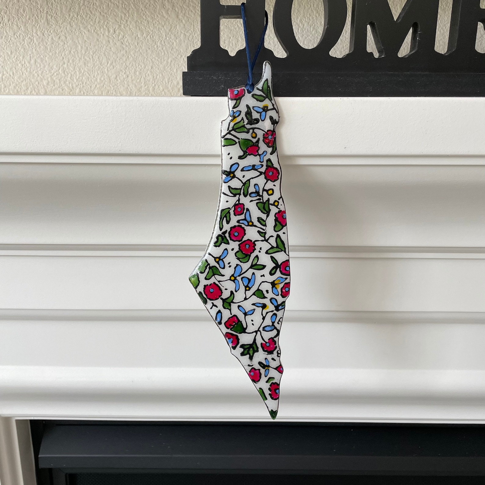 Palestine Map Wall Hanging Palestine Map With Flowers - Etsy