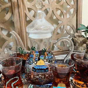 Palestine Tea Cups Set of 6 and Tea Pot Hand-painted With Option of the ...