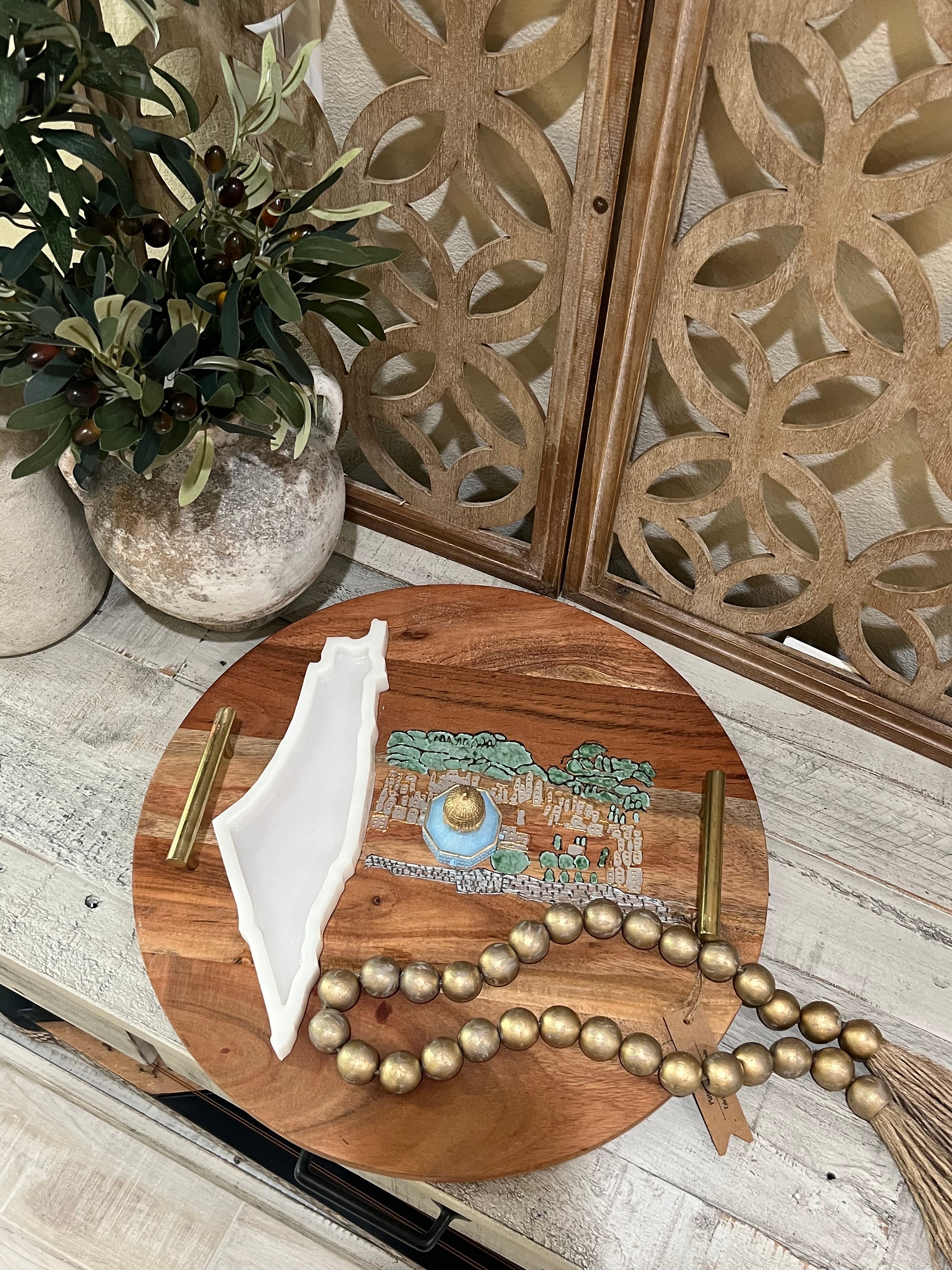 Jerusalem Hand Painted Tray | Palestine Tray | Jerusalem Tray ...