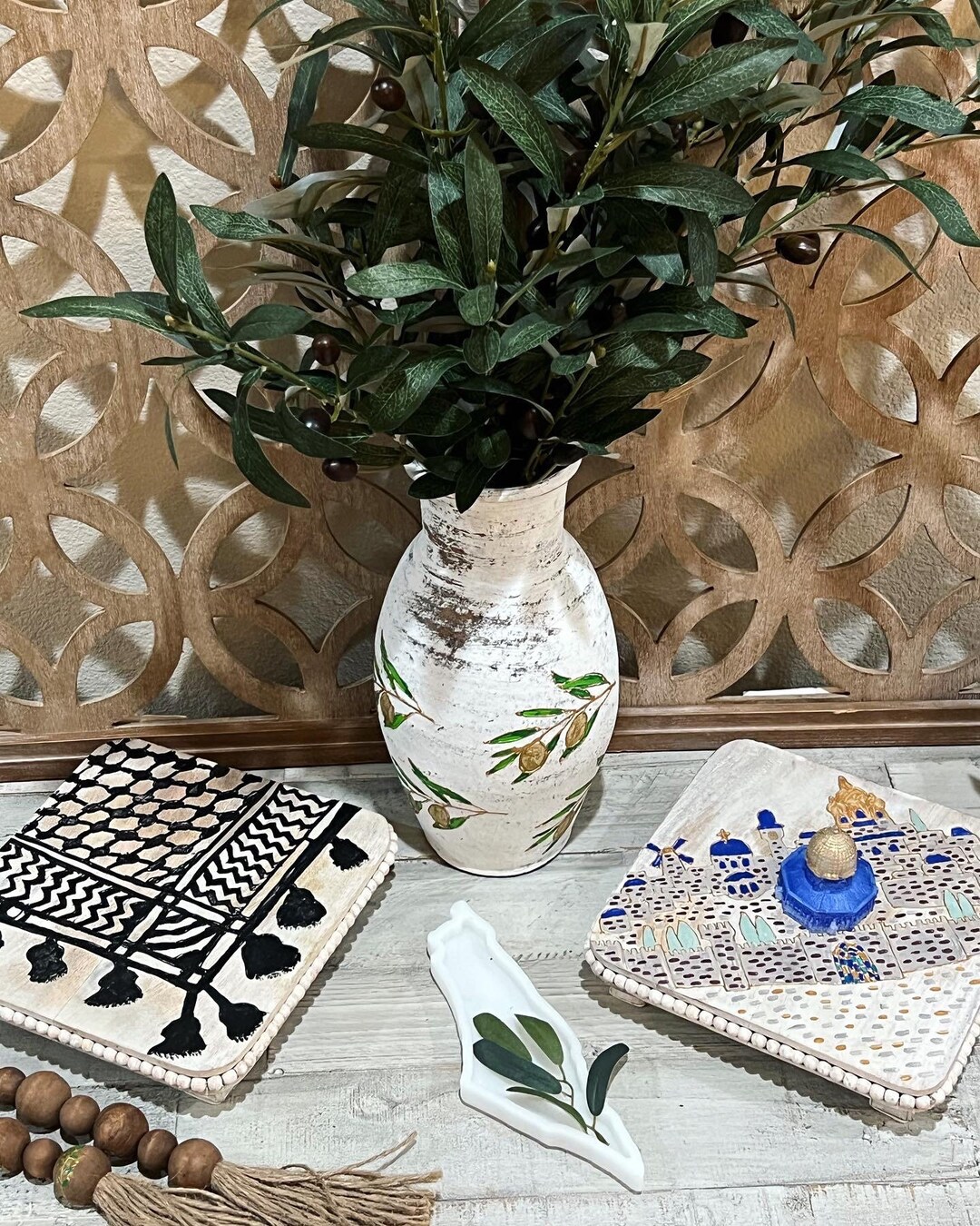 Palestinian Wood Small Tray Option of One or Set of 2 Palestinian ...