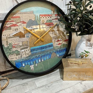 Jerusalem Palestine Wall Clock | Palestine Jerusalem Clock 19.5 ...