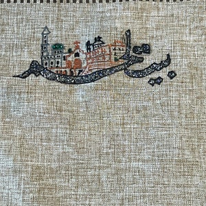 Palestine Cities Hand Painted Table Cloth | Gold Finishing ...