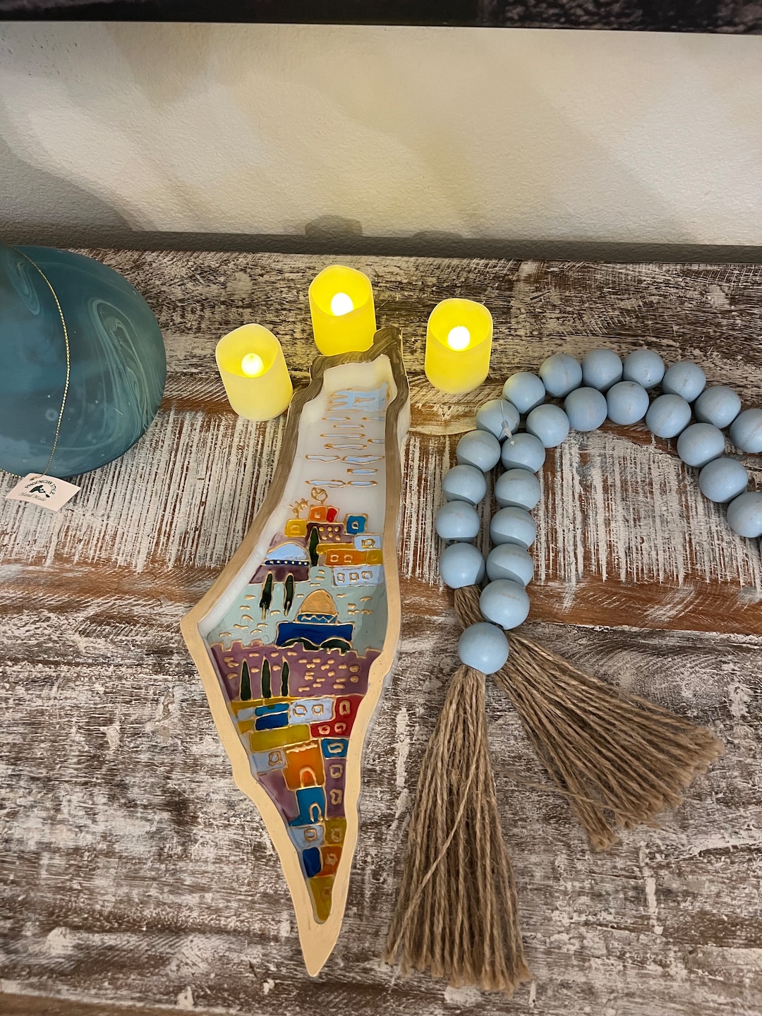 Resin Handpainted Palestine Map Dish Palestinian Decoration Art ...