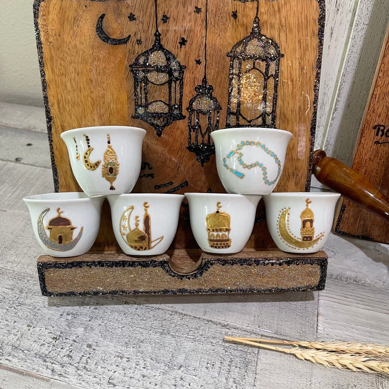 Ramadan Arabic Coffee Cups Set Set of 6 Cups - Etsy
