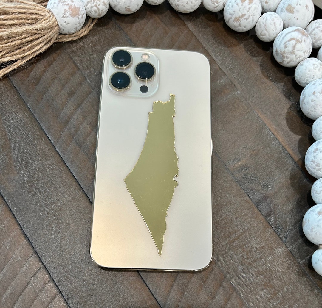 Gold Palestine Map Phone Sticker 4.5 Phone Sticker Shiny Palestine ...