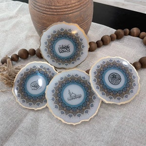 Ramadan Coaster Set | Ramadan Decoration | Set of 4 Coasters | Gold ...