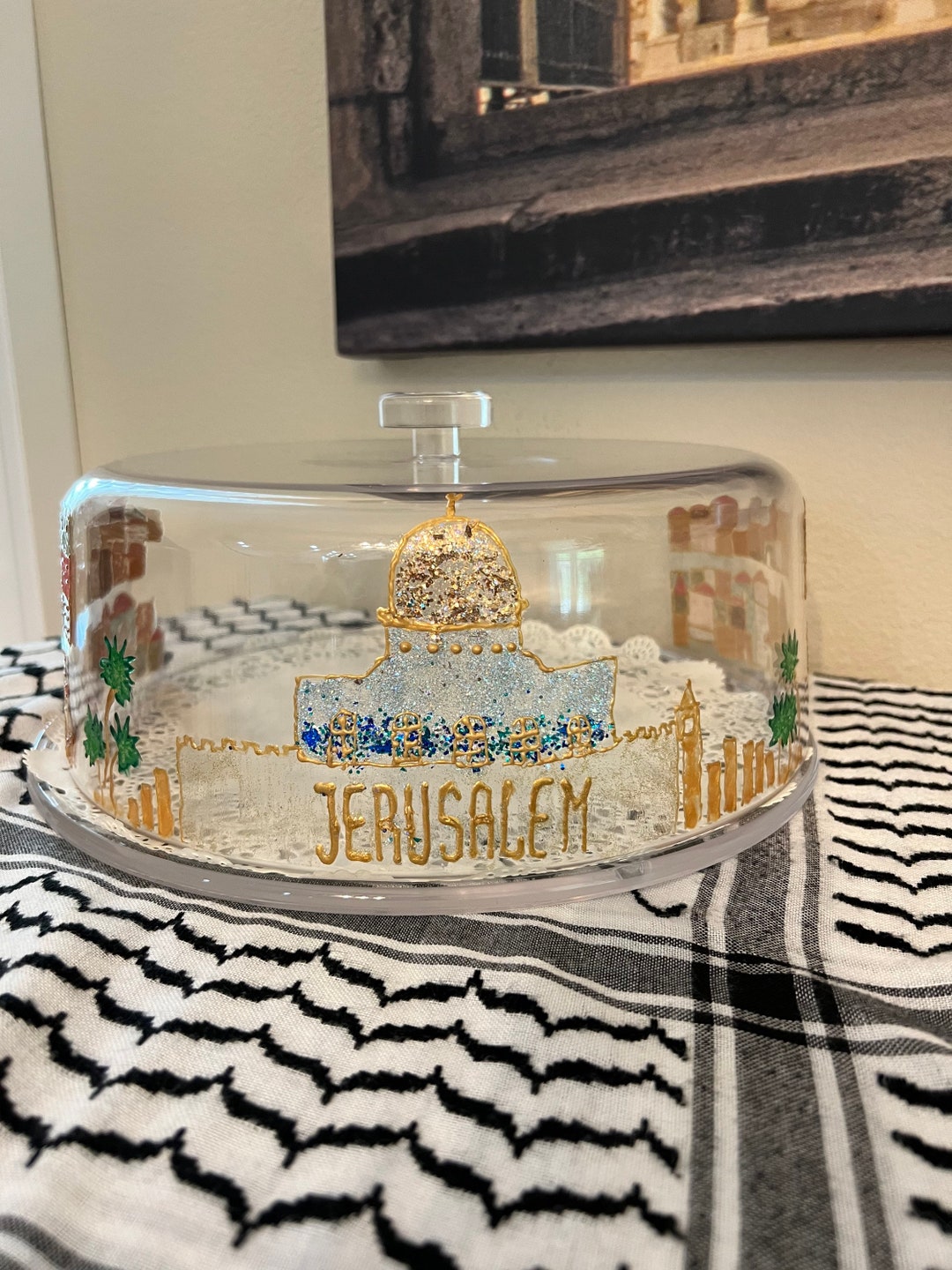 New Design: Jerusalem Hand Painted Tray With Lid | Ramadan and Eid ...