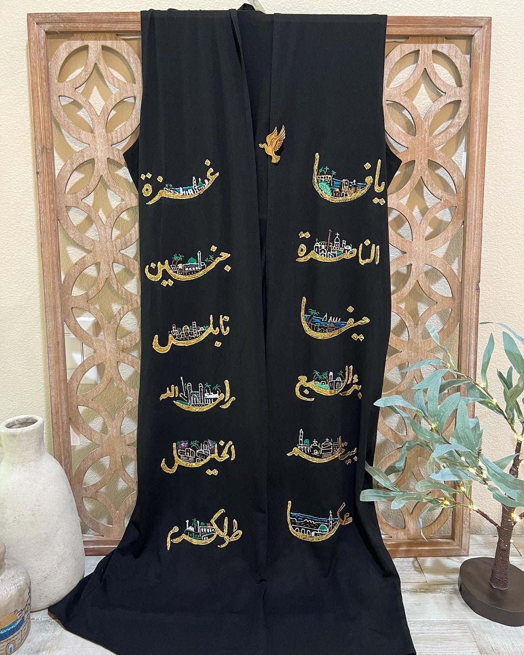 Luxurious Hand Painted Abaya | Palestinian Hand Painted Robe ...